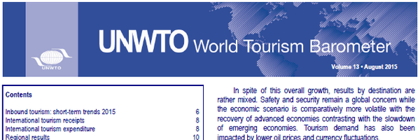 Megjelent az UNWTO új World Tourism Barometer kiadványa